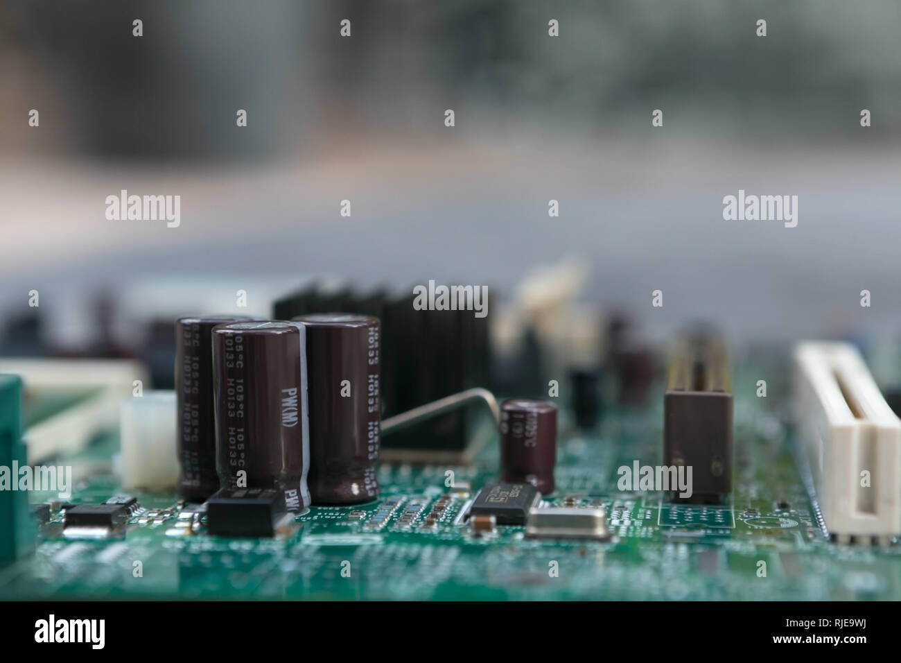 Shallow Depth of Field View of Computer Motherboard Circuit Stock Photo ...