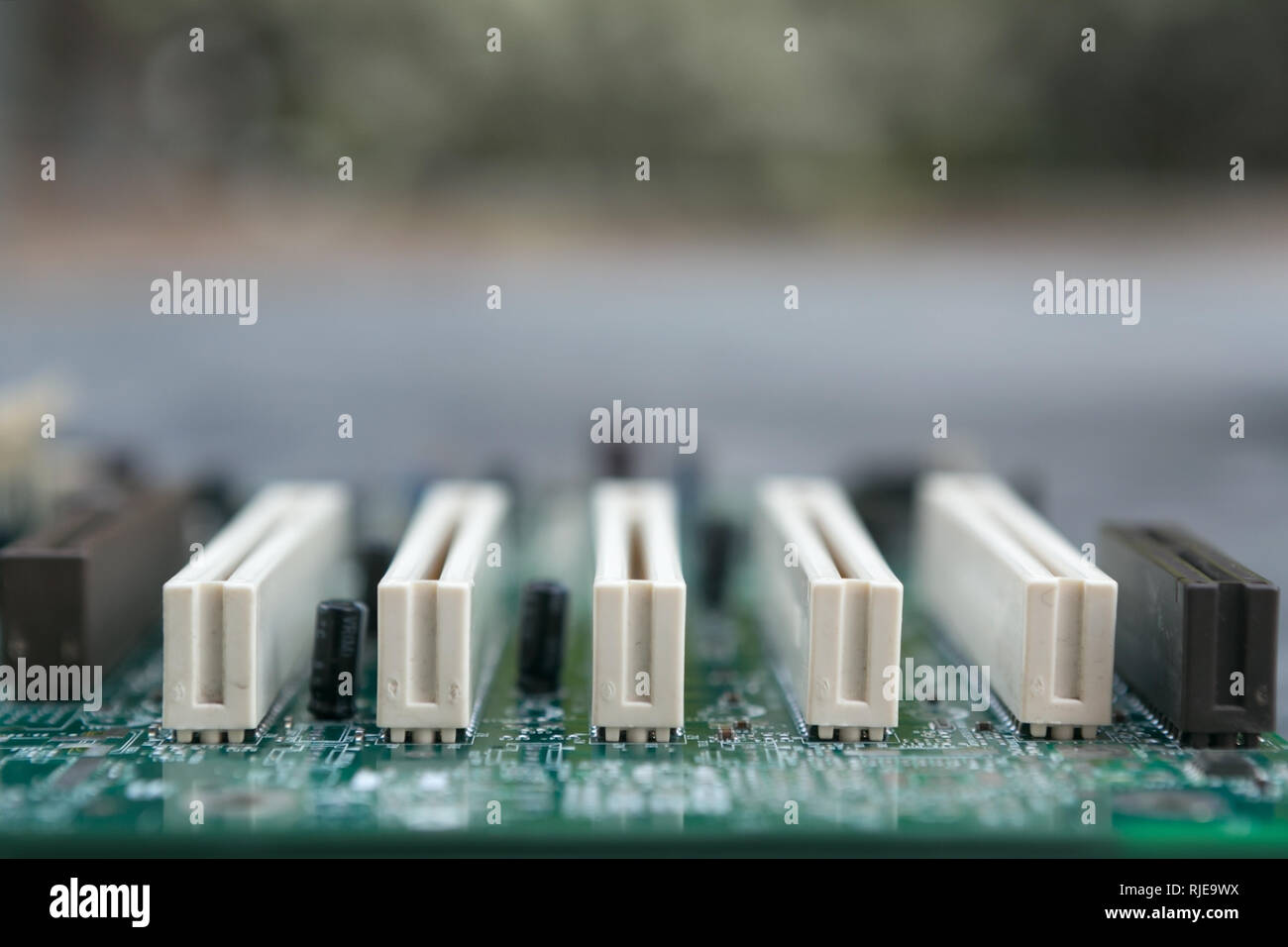Shallow Depth of Field View of Computer Motherboard Circuit Stock Photo ...
