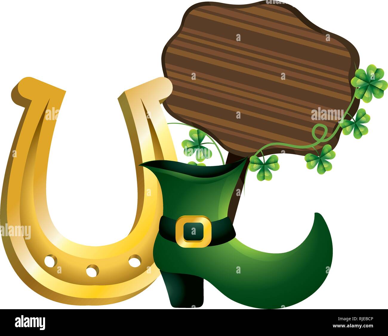 leprechaun gold horseshoe road sign Stock Vector Image & Art - Alamy