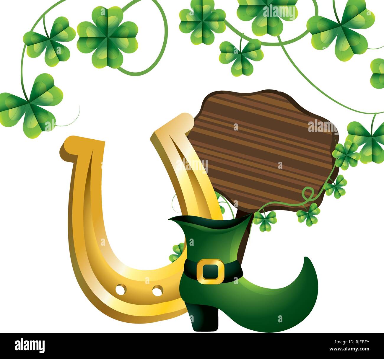 leprechaun gold horseshoe road sign Stock Vector Image & Art - Alamy