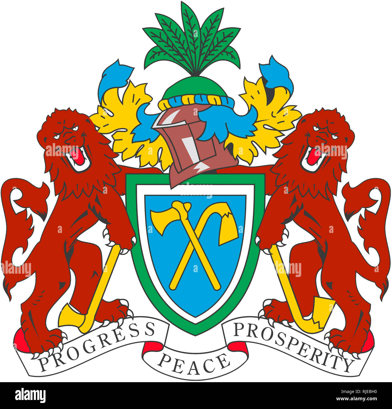 National coat of arms of the Republic of the Gambia Stock Photo - Alamy