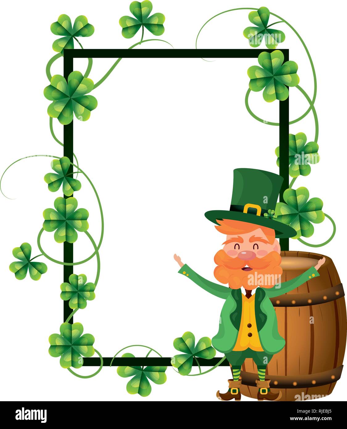 Frame Four Leaf Clover Stock Vector Image And Art Alamy