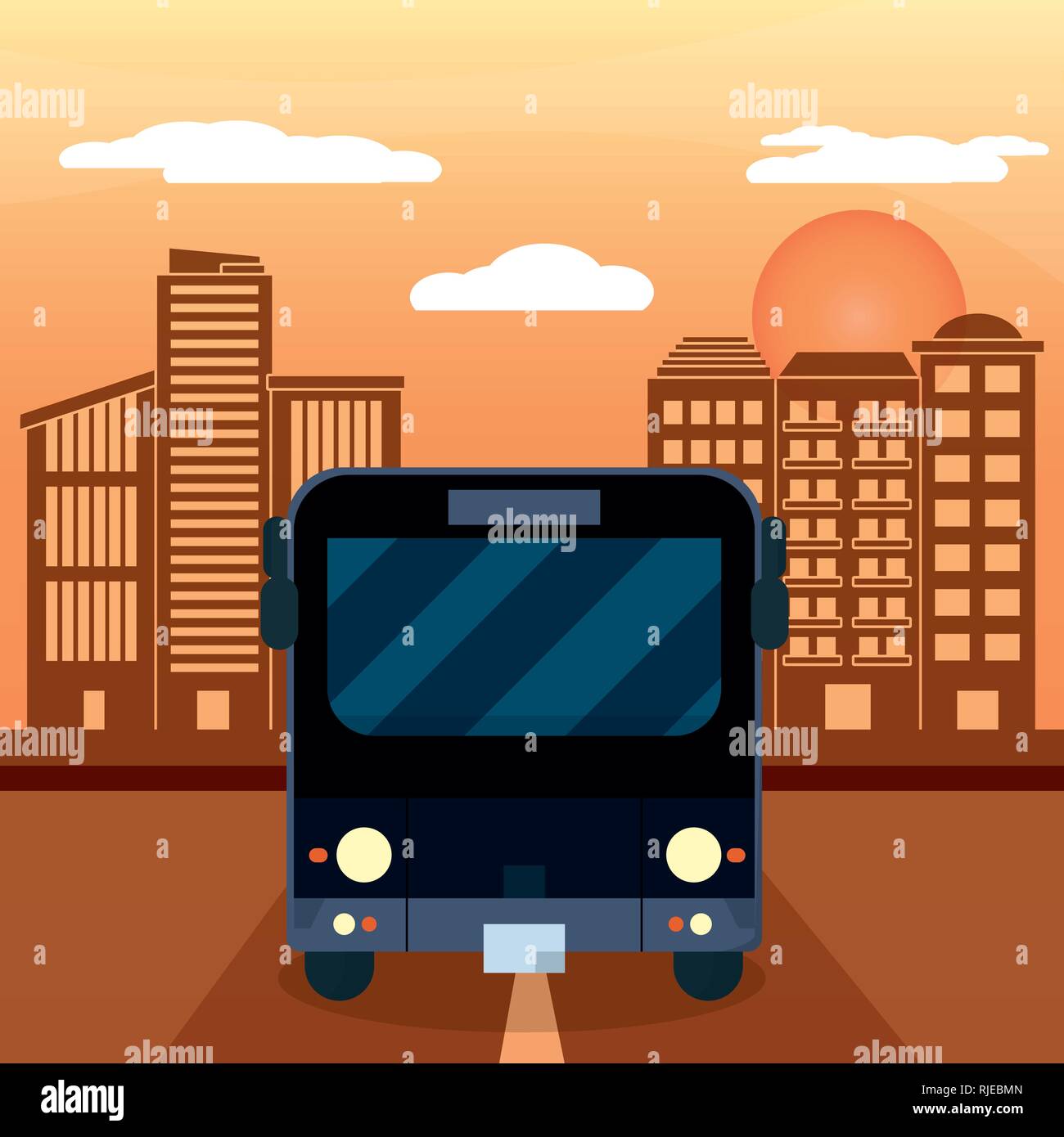 Drive into the sunset Stock Vector Images - Alamy