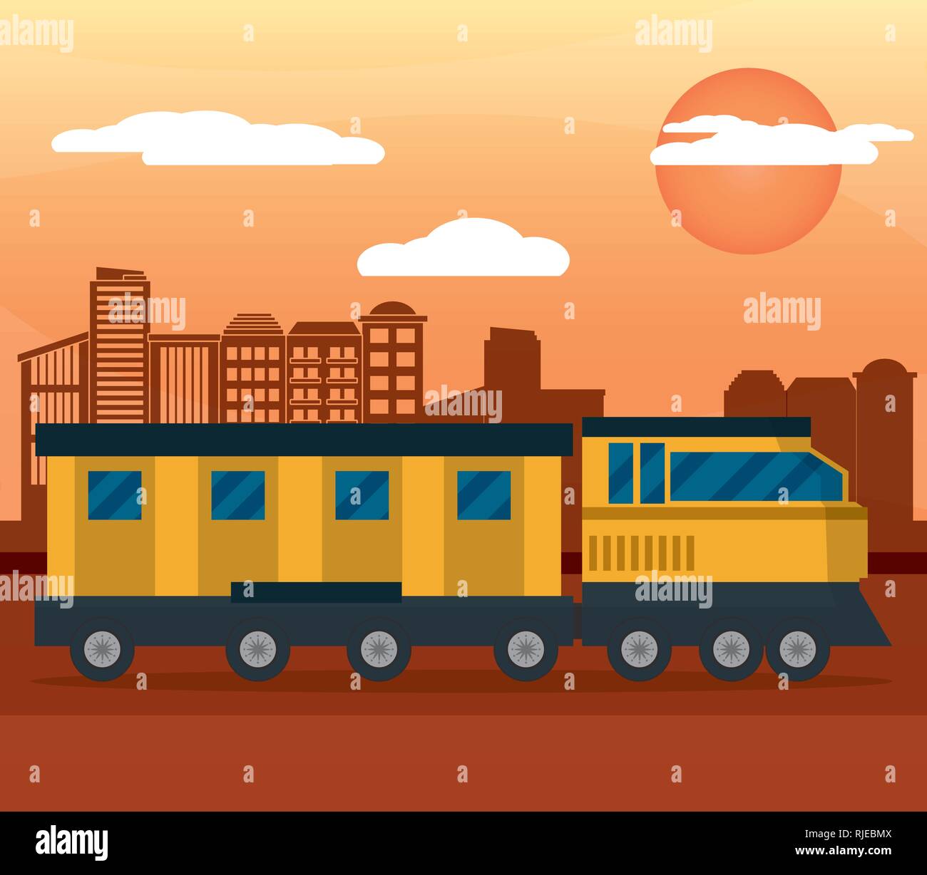 Yellow train carriage Stock Vector Images - Alamy