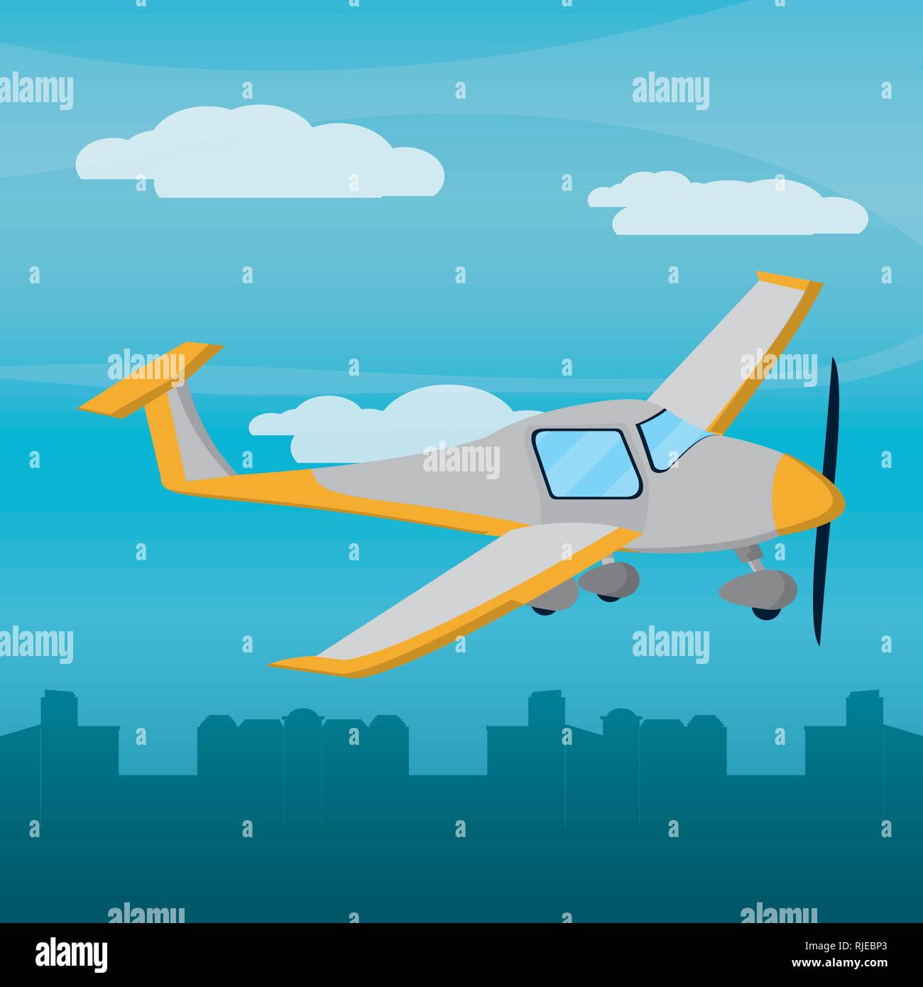 Commercial plane city Stock Vector Images - Alamy
