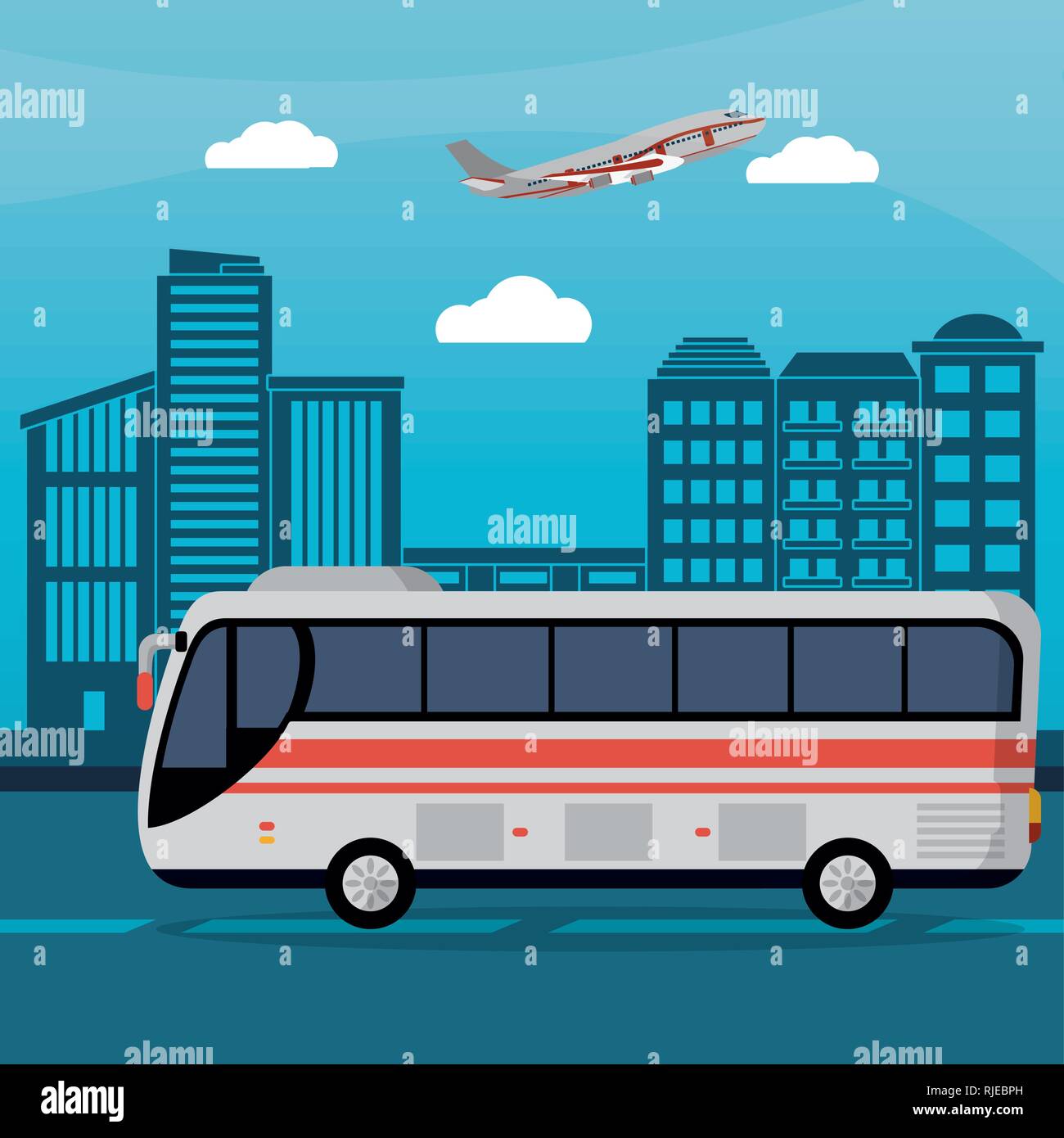 public bus city daylight Stock Vector Image & Art - Alamy