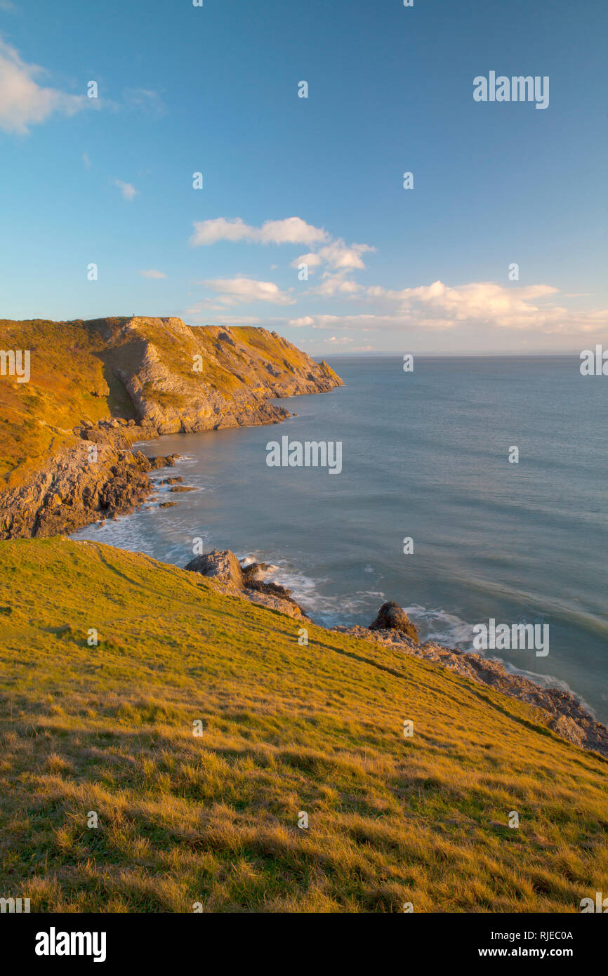 Pobbles Bay near Three Cliffs Bay, looking eastwards along the ...