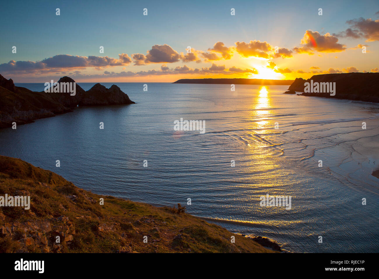 Welsh beach sunset hi-res stock photography and images - Alamy