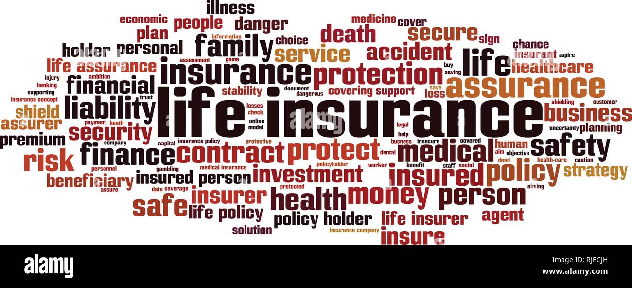 Life insurance word cloud concept. Vector illustration Stock Vector ...