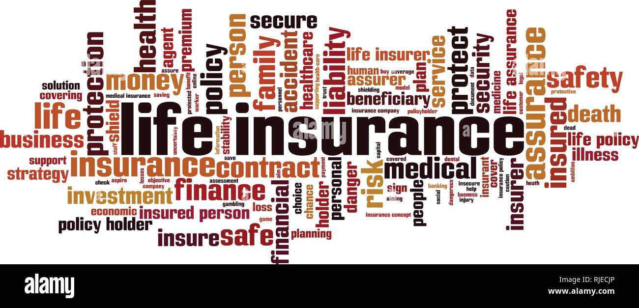 Life insurance word cloud concept. Vector illustration Stock Vector ...