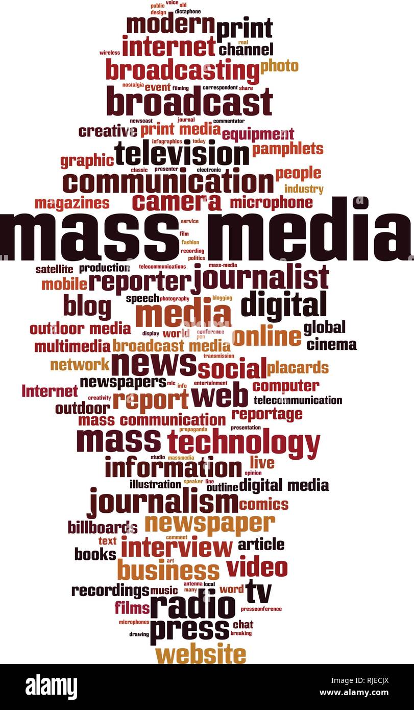 Mass media word cloud concept. Vector illustration Stock Vector Image ...