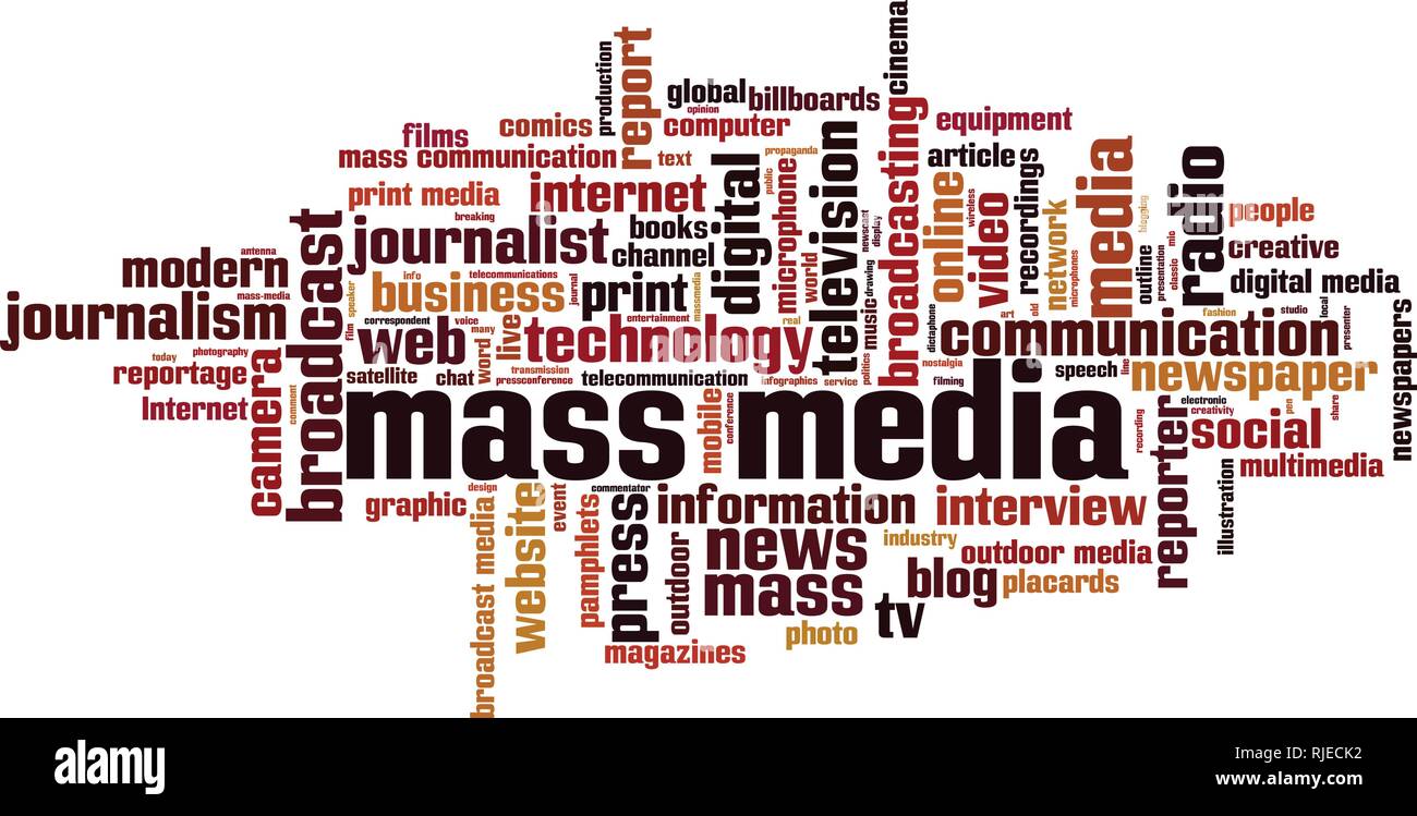 Mass media word cloud concept. Vector illustration Stock Vector Image ...