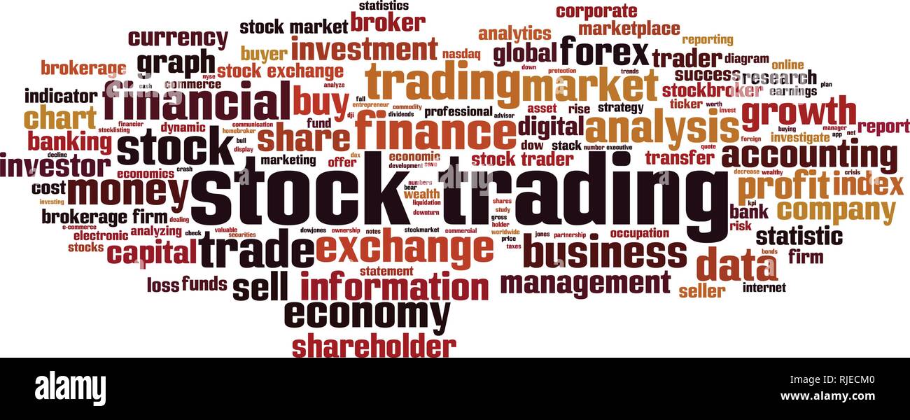 Stock trading word cloud concept. Vector illustration Stock Vector ...