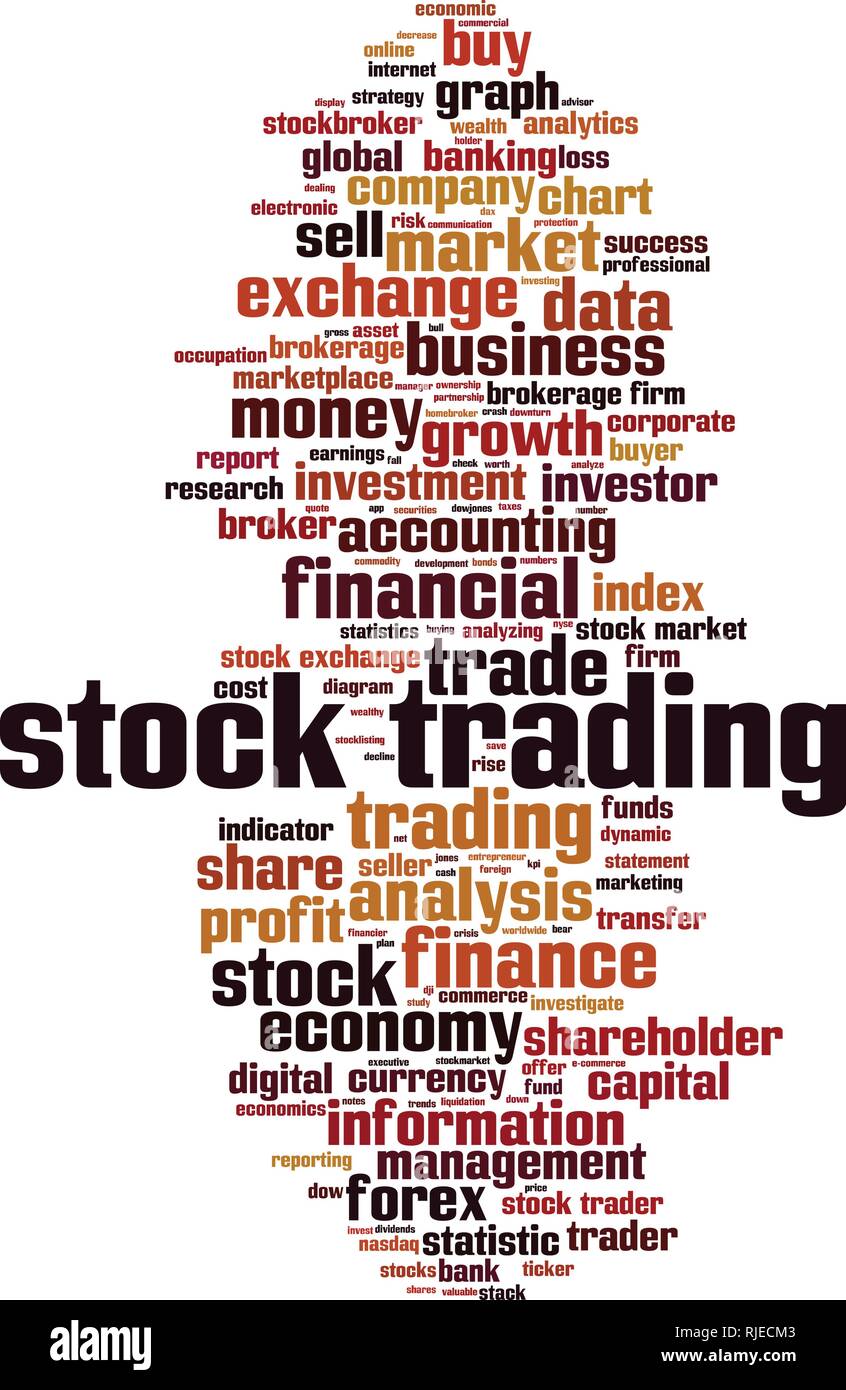 Stock trading word cloud concept. Vector illustration Stock Vector ...