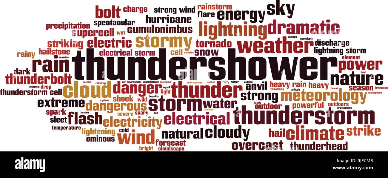 Thundershower word cloud concept. Vector illustration Stock Vector ...