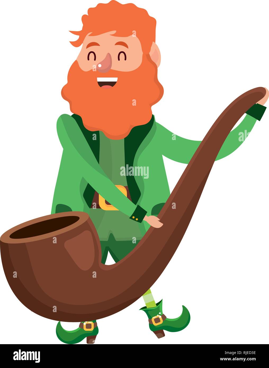 leprechaun dwarf male holding pipe Stock Vector Image & Art - Alamy