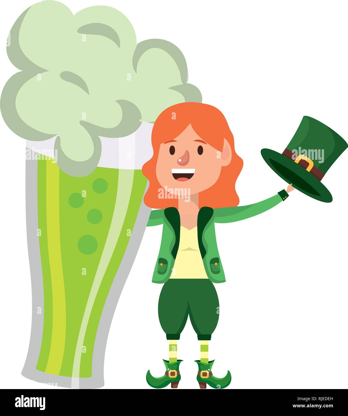 Girl green beer Stock Vector Images - Alamy