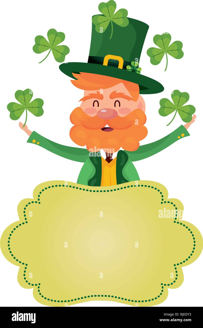 dwarf man juggle clover frame Stock Vector Image & Art - Alamy
