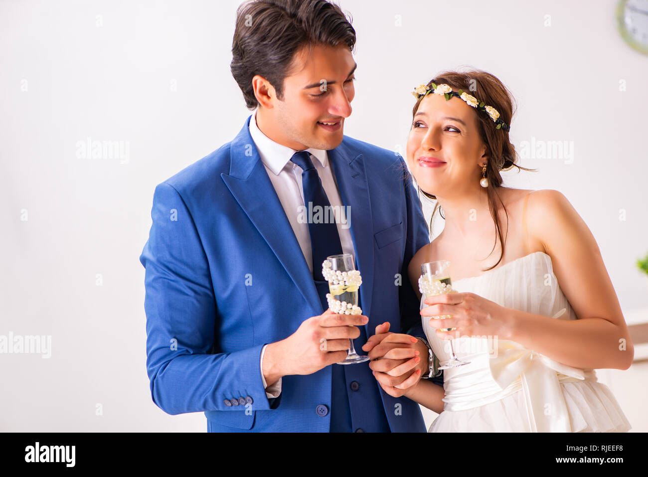 Wedding ceremony with wife and husband Stock Photo - Alamy