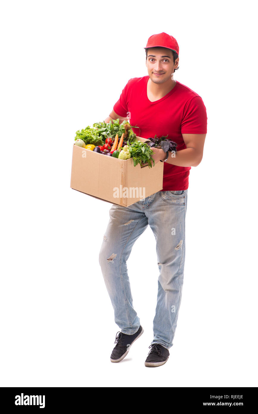Concept of shopping delivery isolated on white background Stock Photo ...