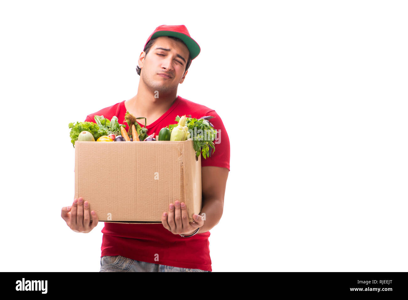 Concept of shopping delivery isolated on white background Stock Photo ...