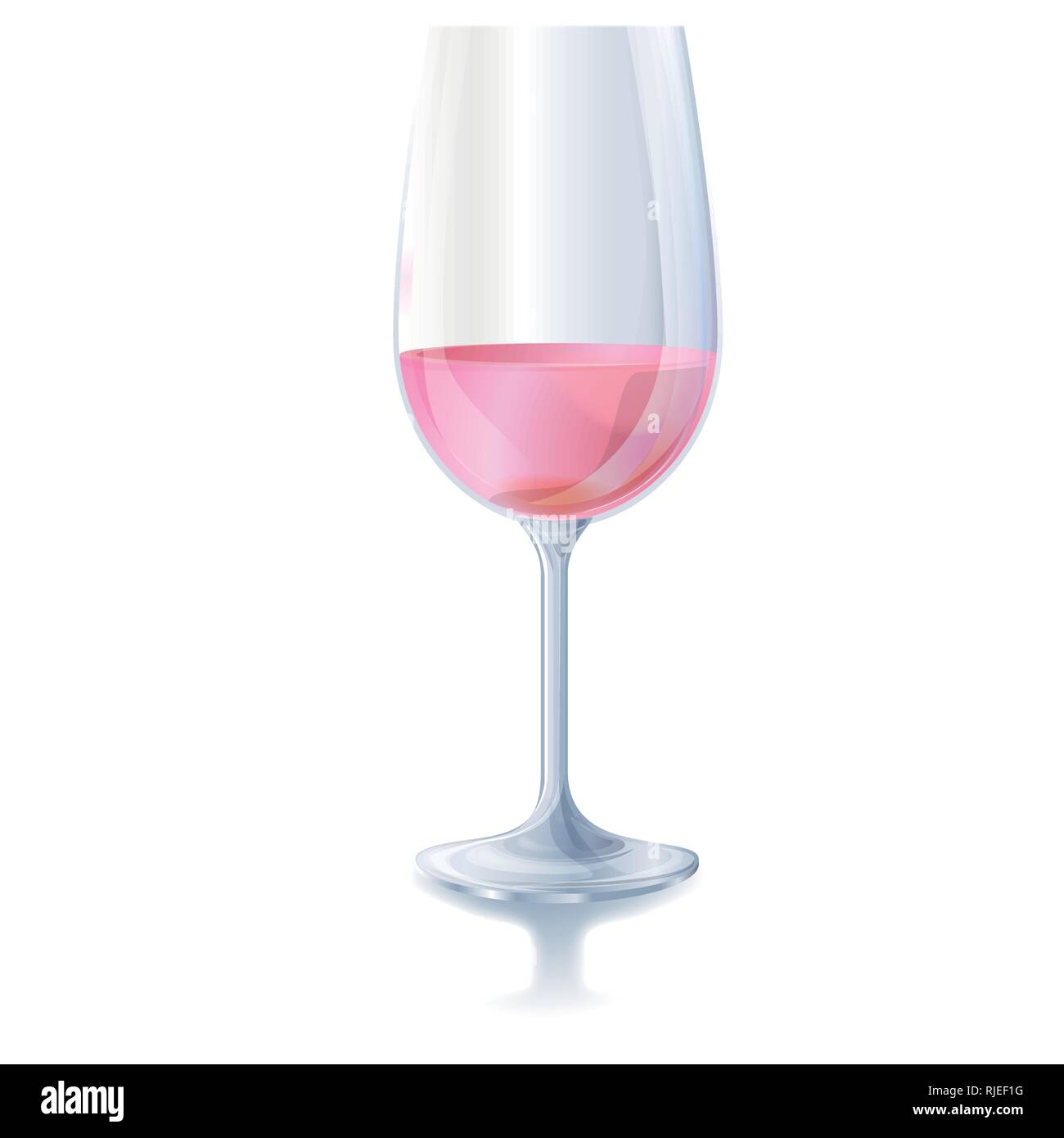 Glasses pink rose wine Stock Vector Images - Alamy