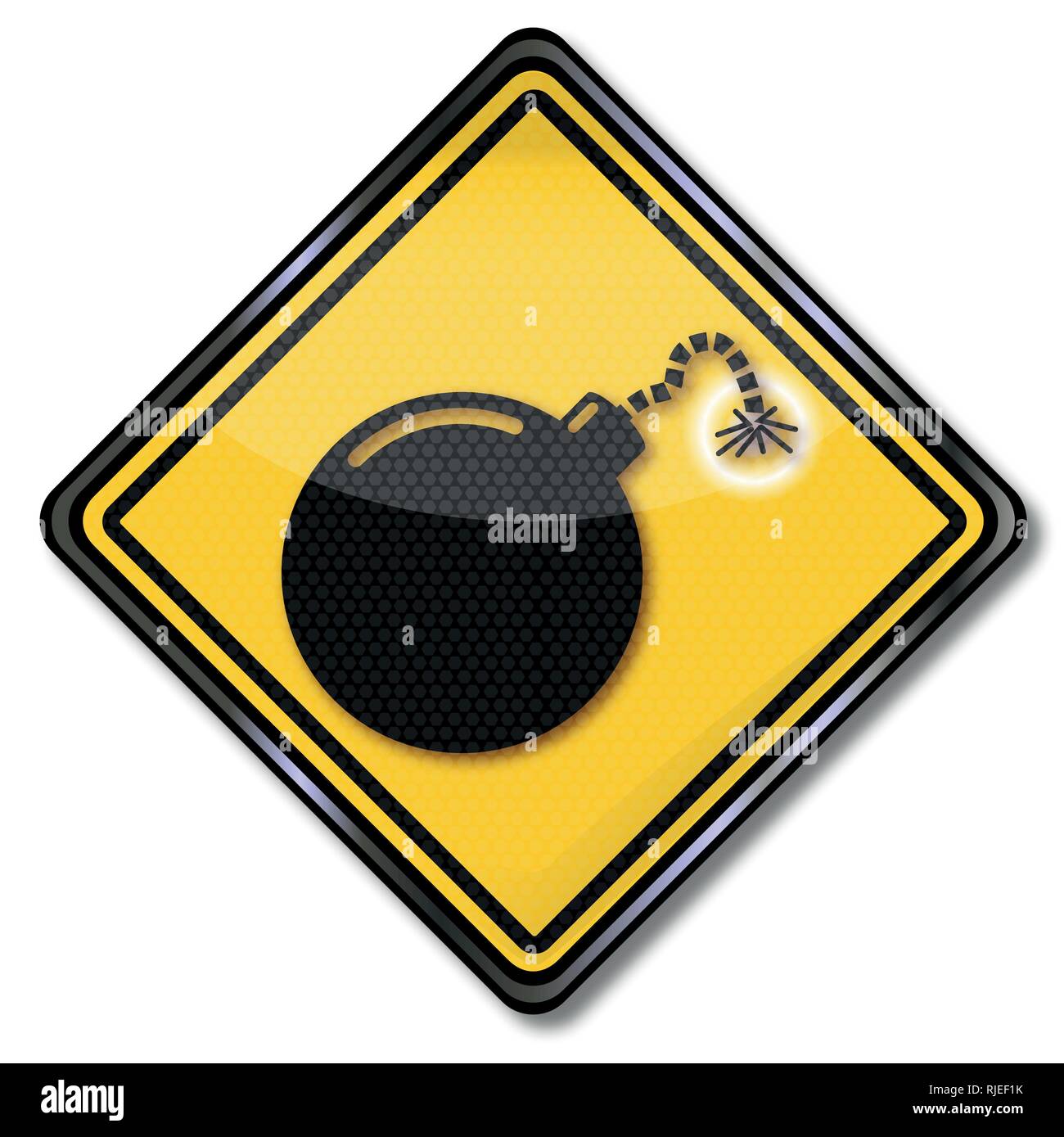 Hazard symbol with a bomb and bomb fuse Stock Vector Image & Art - Alamy