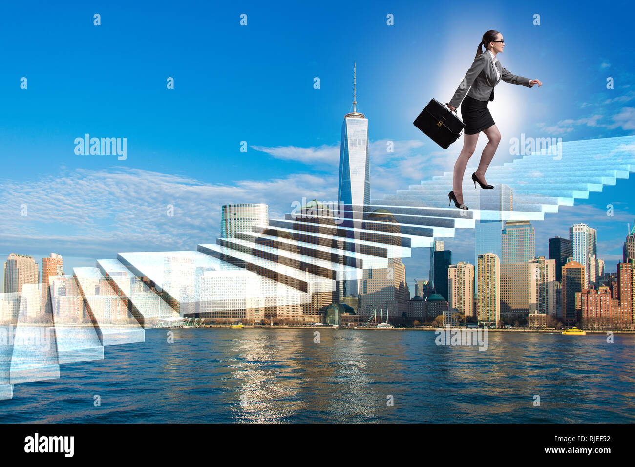 Businesswoman in ambition and determination concept Stock Photo - Alamy