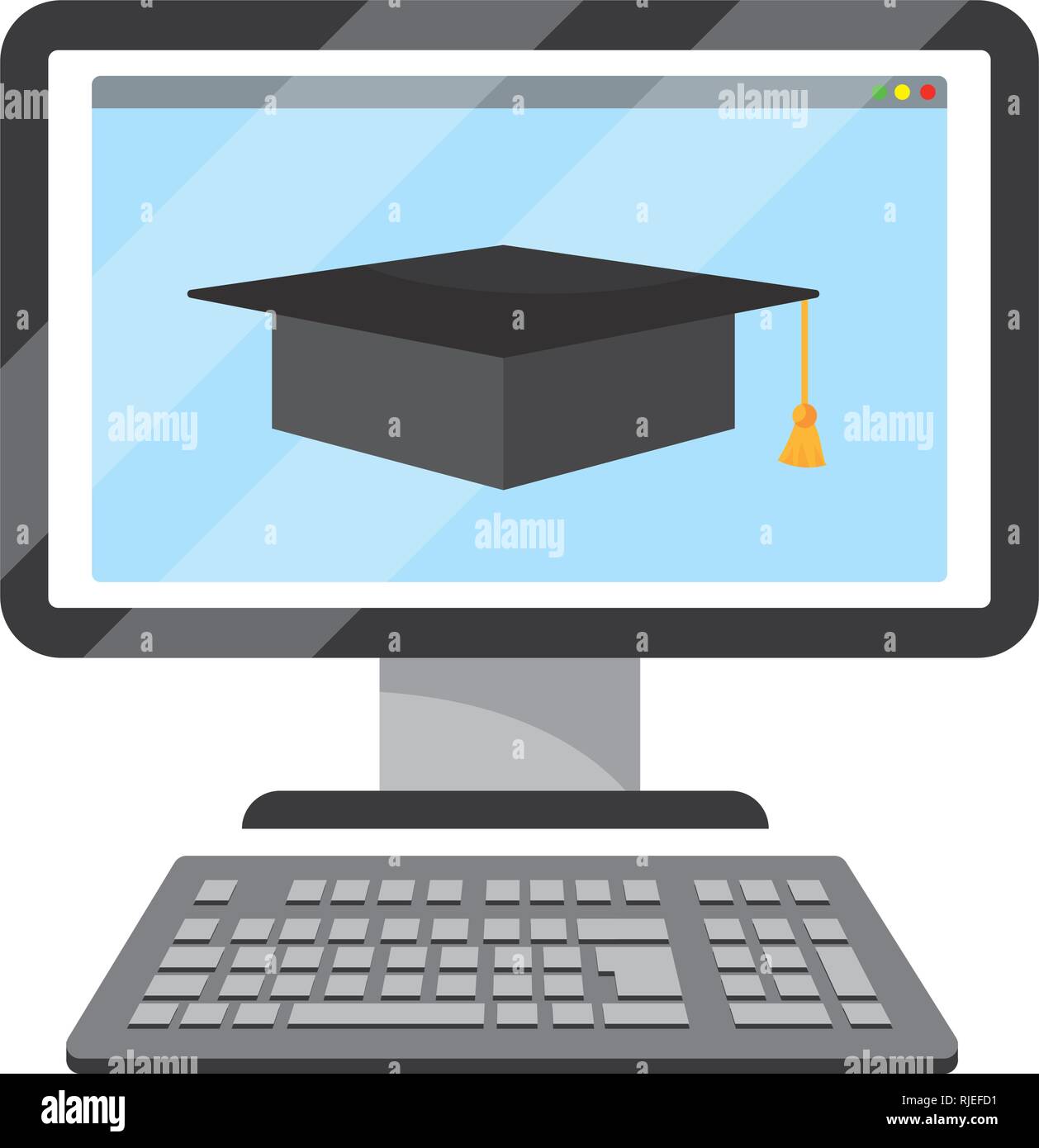 online education computer cartoon Stock Vector Image & Art - Alamy