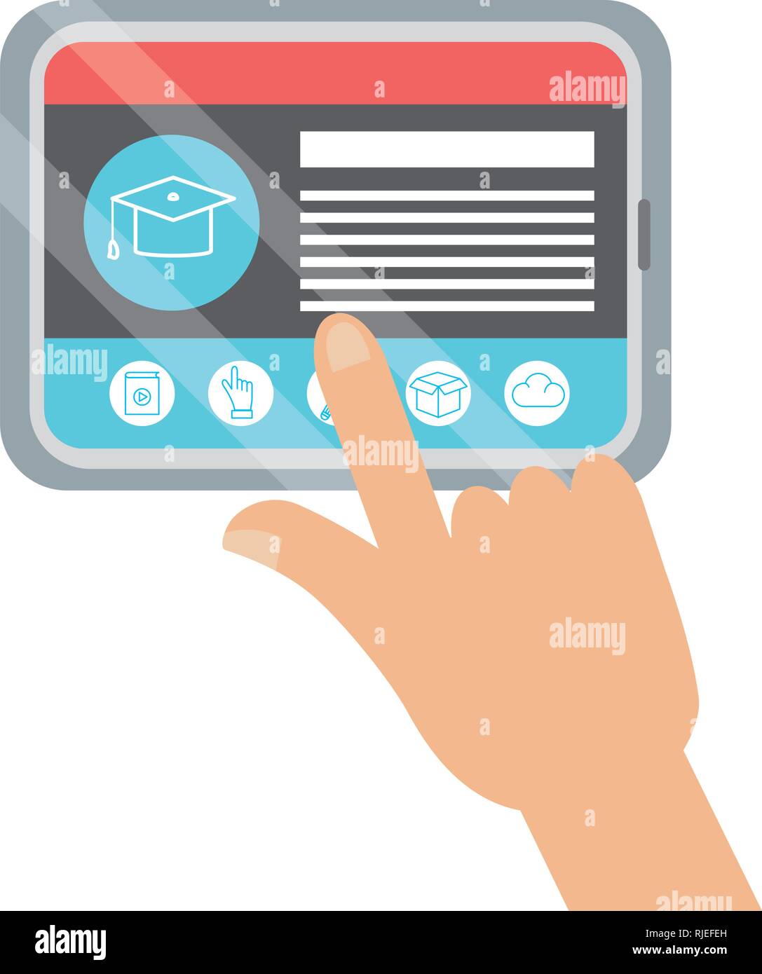 online education tablet cartoon Stock Vector Image & Art - Alamy