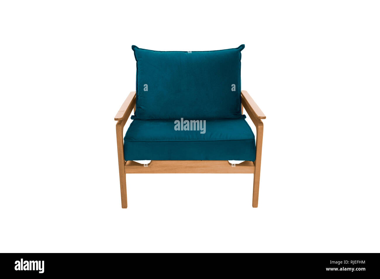 Cyan armchair. Modern designer chair on white background. Texture chair ...