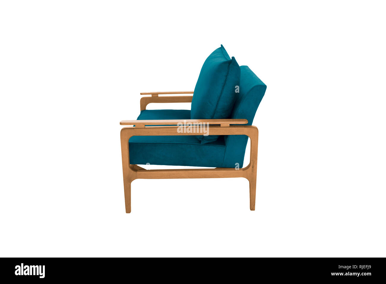 Cyan armchair. Modern designer chair on white background. Texture chair ...