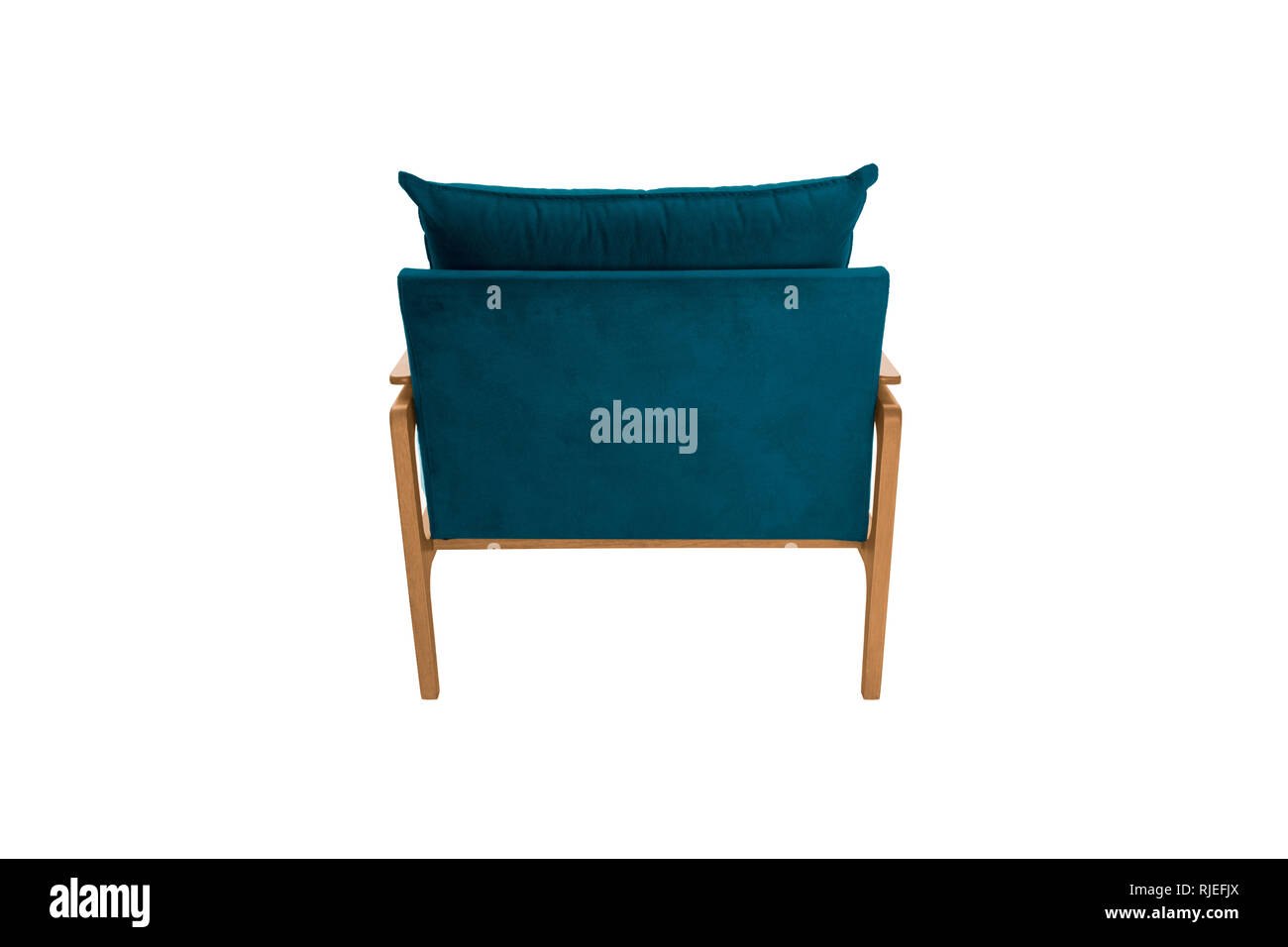 Cyan armchair. Modern designer chair on white background. Texture chair ...