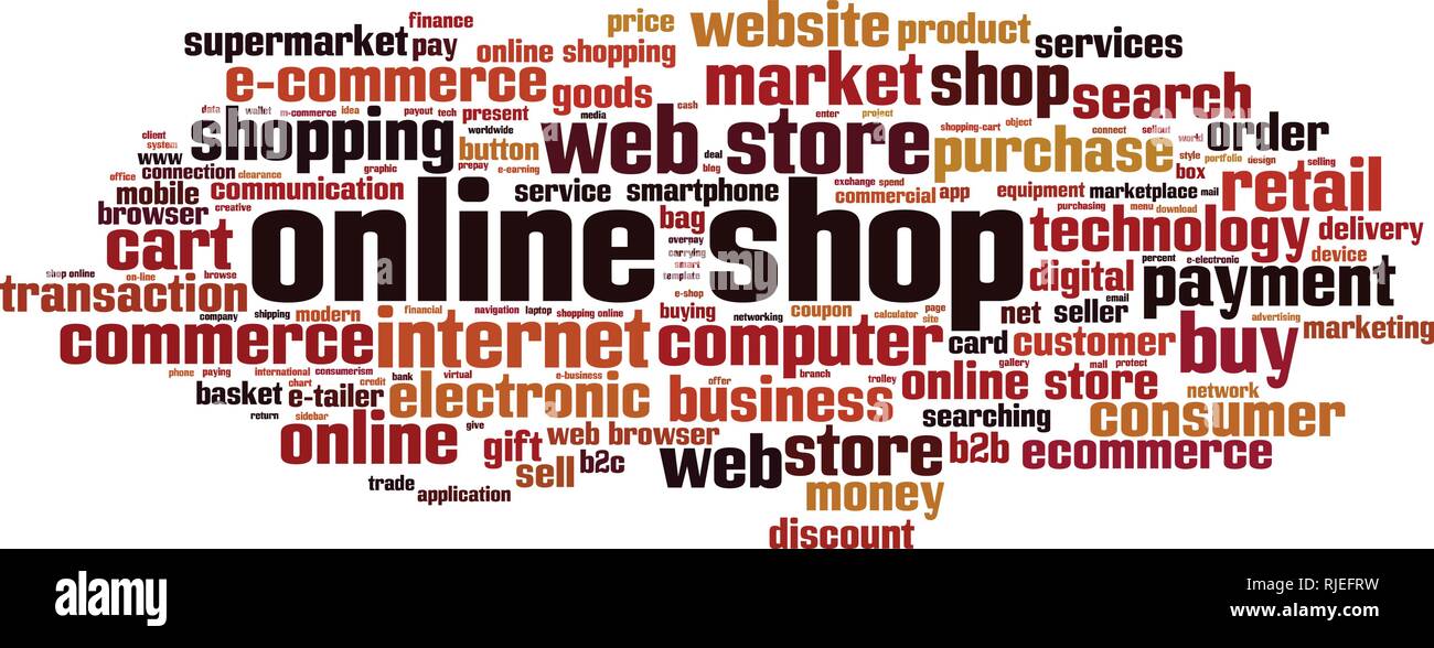 Online shop word cloud concept. Vector illustration Stock Vector Image ...