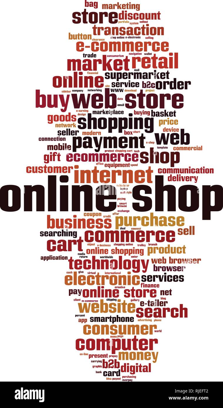 Online shop word cloud concept. Vector illustration Stock Vector Image ...