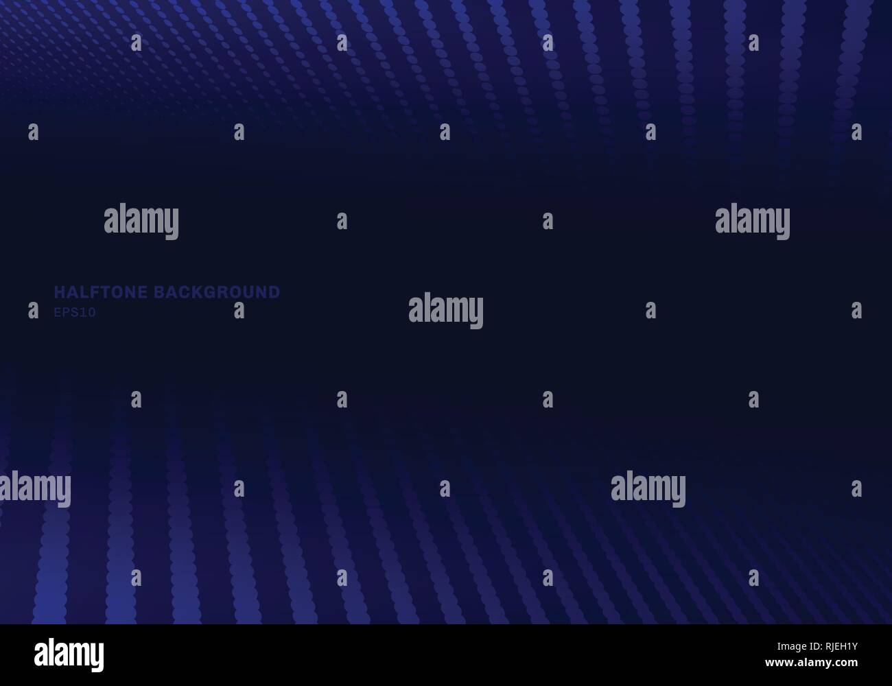 Abstract blue halftone on dark background and texture. Dots lines ...