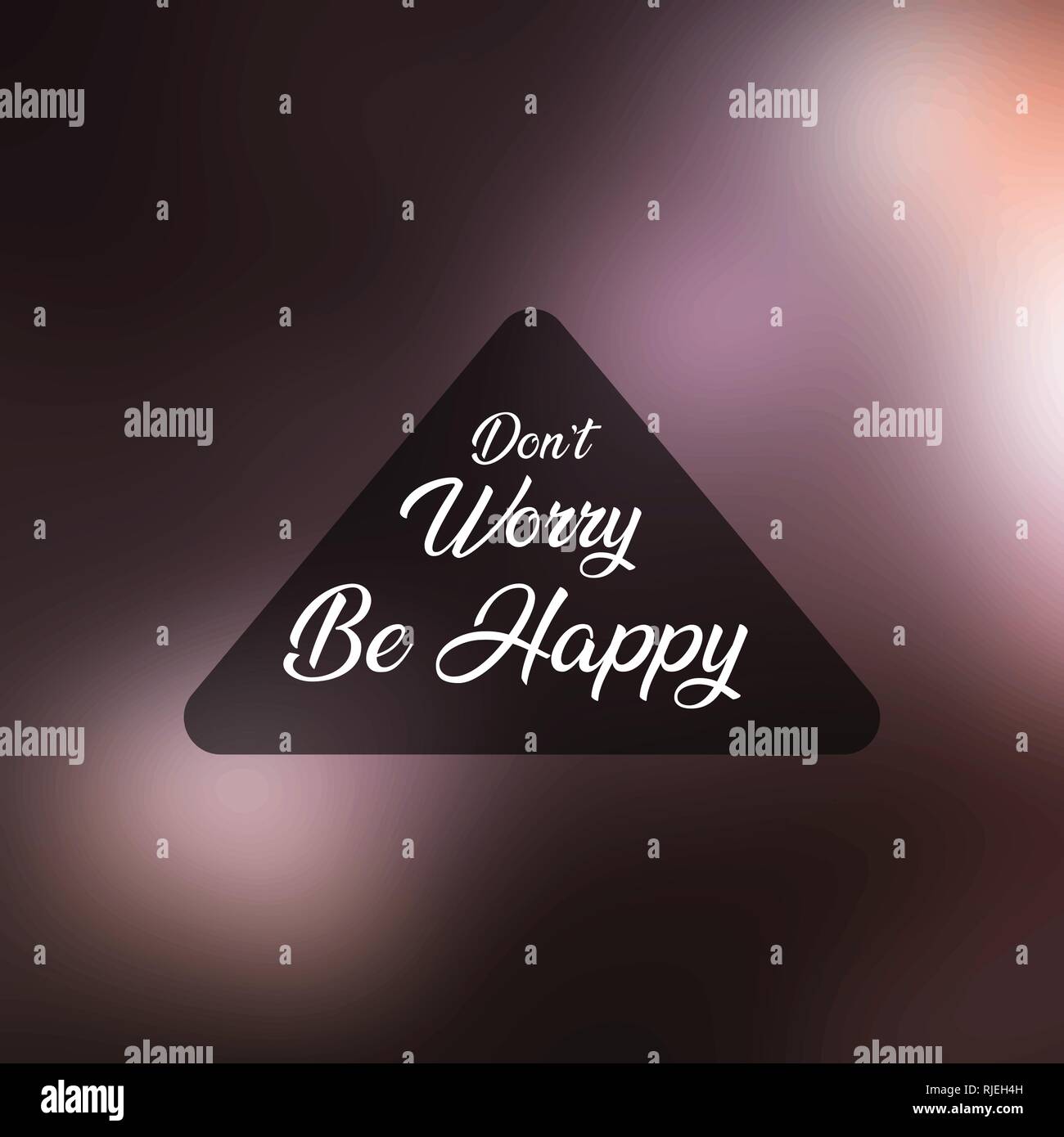 don't worry be happy . Life quote with modern background vector ...