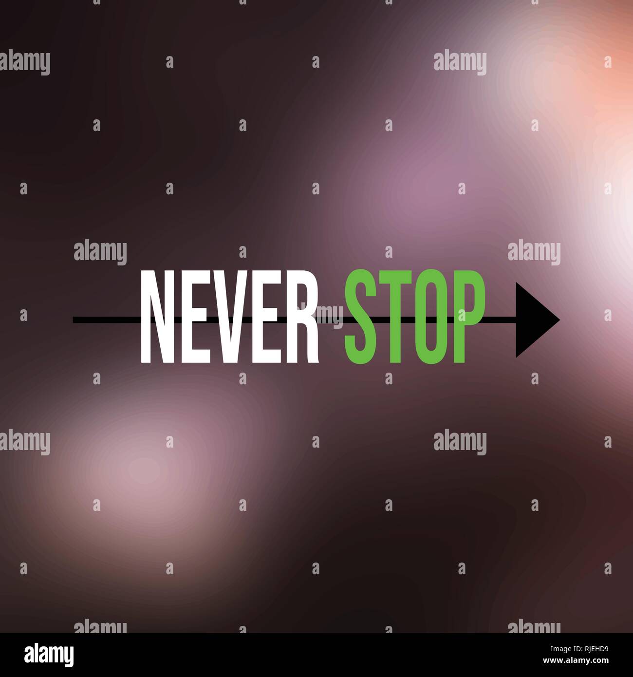 never stop. Life quote with modern background vector illustration Stock ...