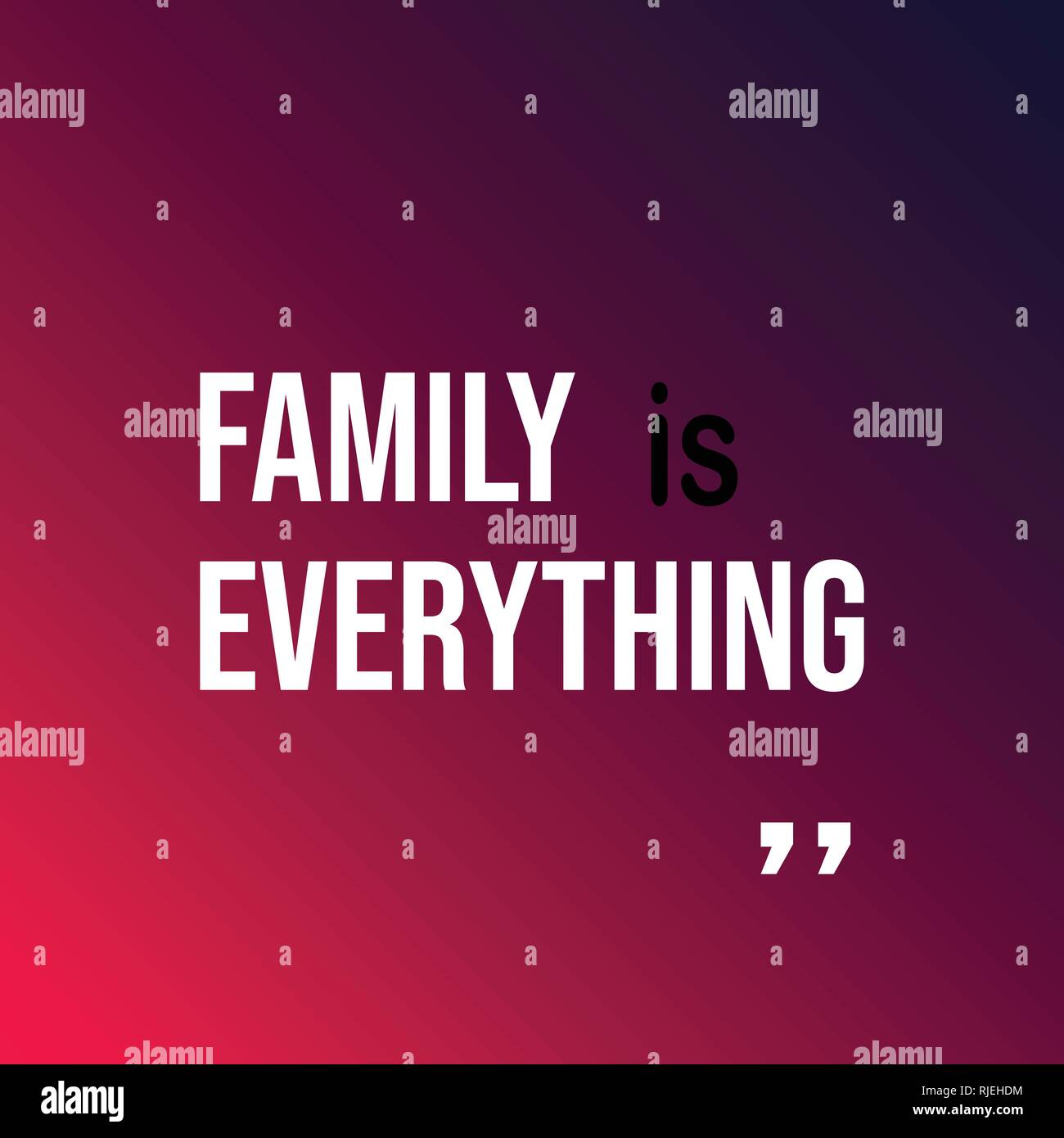 family is everything. Life quote with modern background vector ...