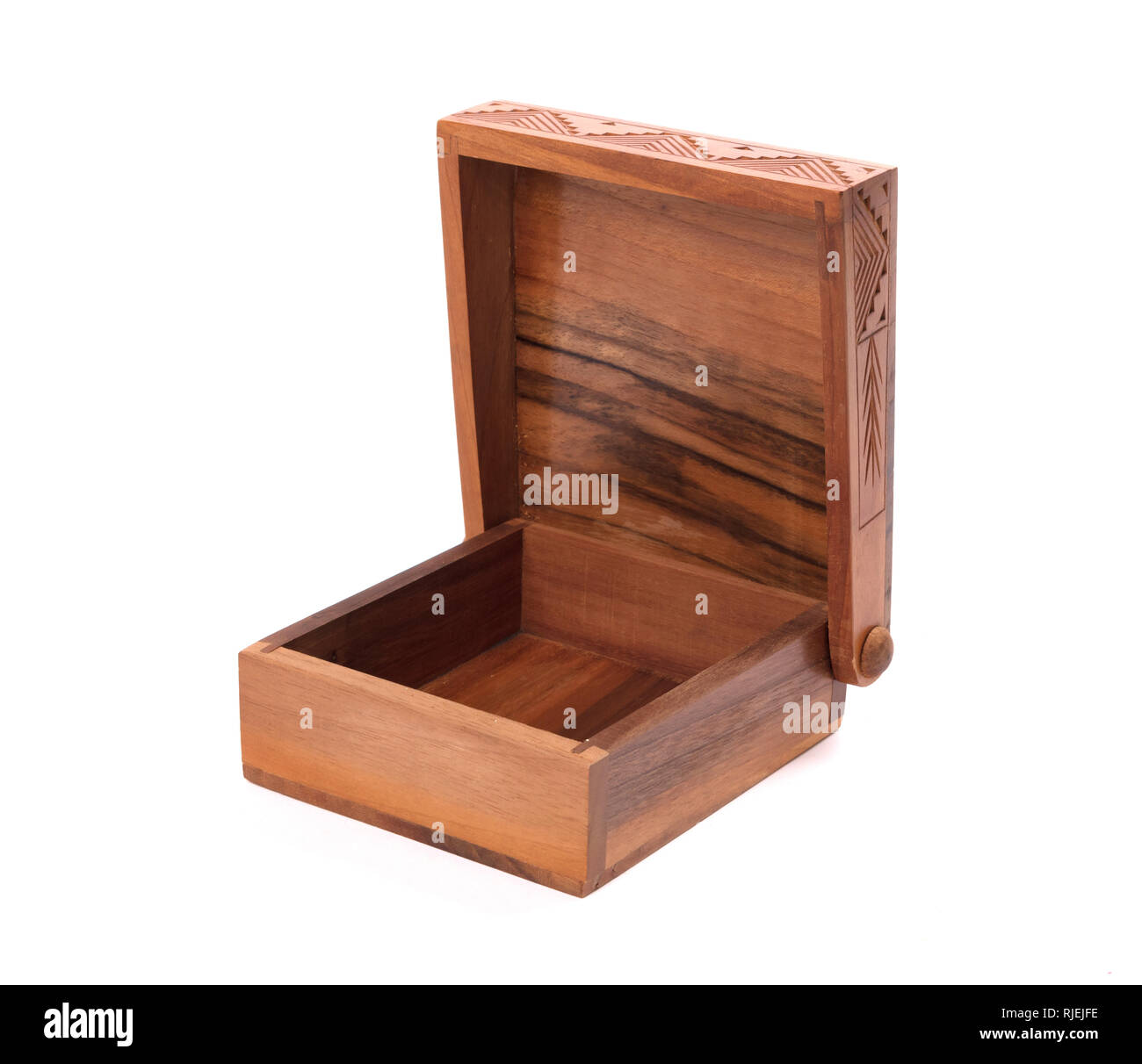 Old wooden cigarette case, isolated on white Stock Photo - Alamy