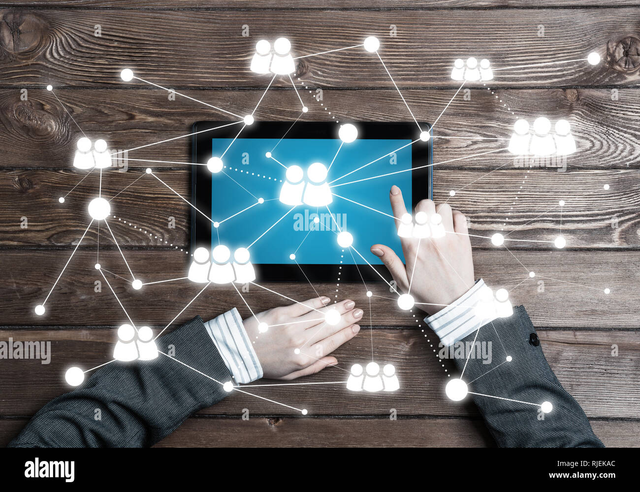 Concept of social communication and networking with social connection ...