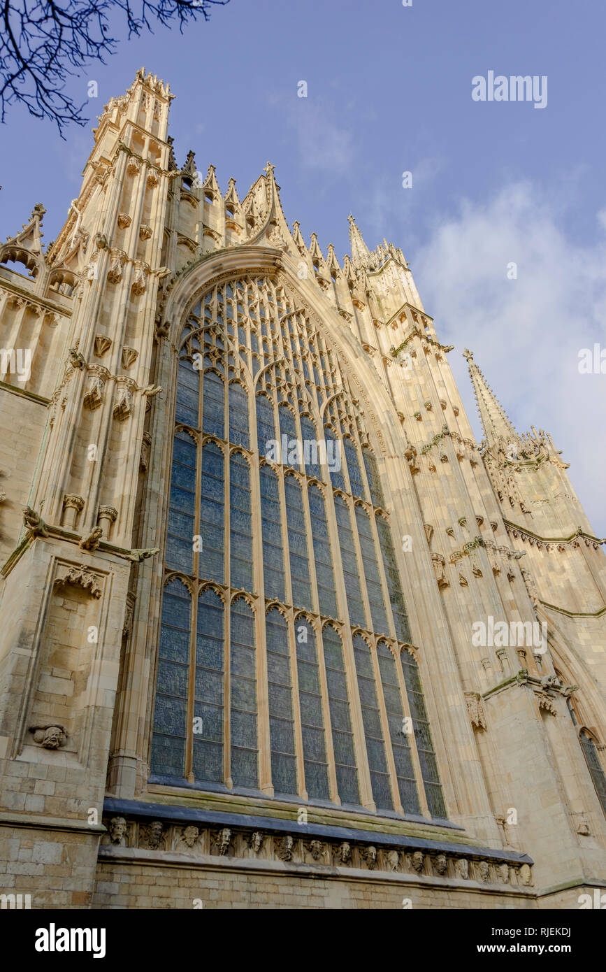 An upward view of the East end of York Minster with the medieval Great ...