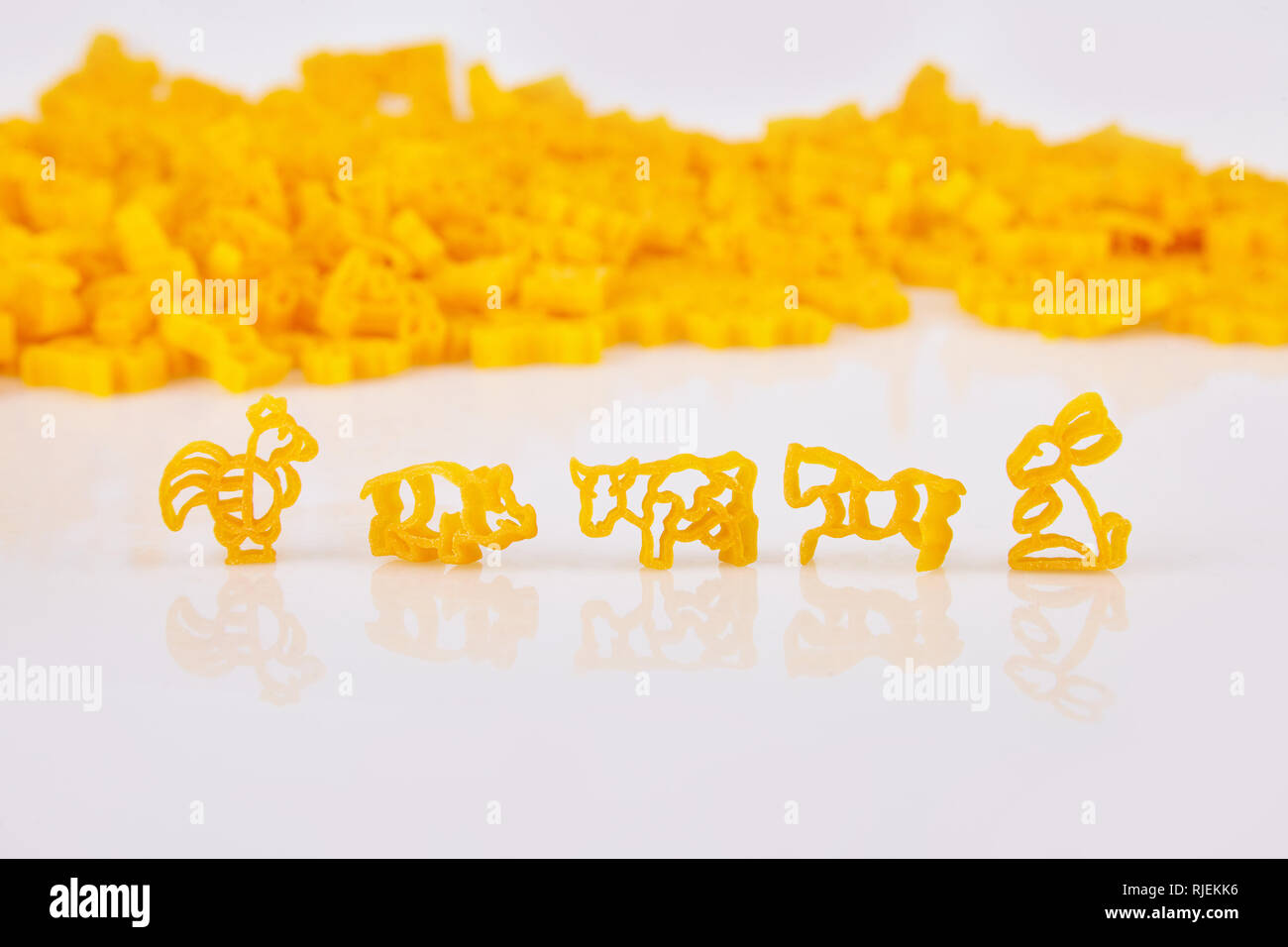 Variety of types and shapes of dry Italian pasta. Italian Macaroni raw ...