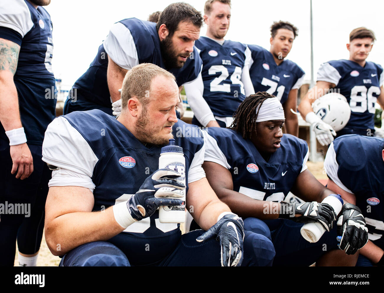Uk American football team in a game Stock Photo - Alamy