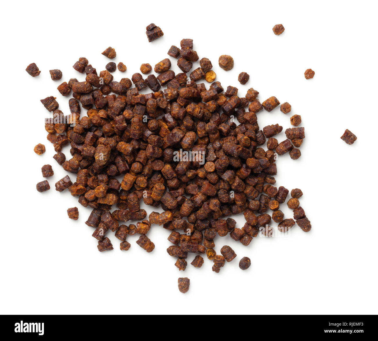 Bee pollen propolis isolated on white background. Top view Stock Photo ...