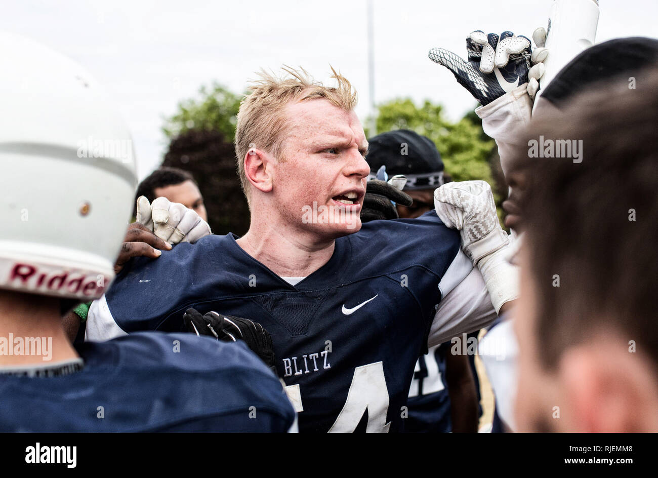 Uk American football team in a game Stock Photo - Alamy