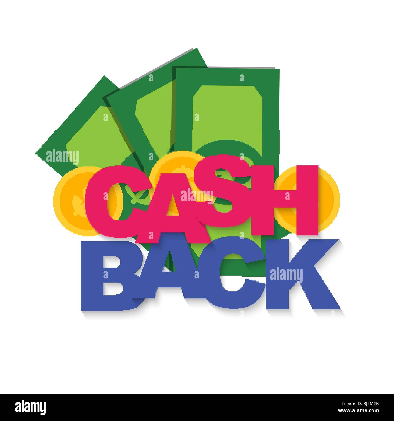 Money cashback poster with gold dollar coins. Vector illustration EPS10 ...