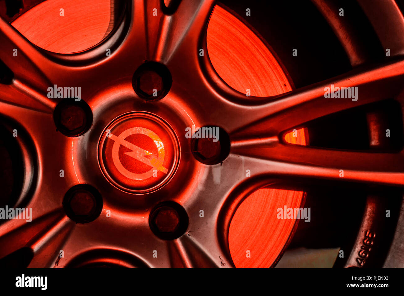Opel Wheel Crazy Color Show Stock Photo - Alamy