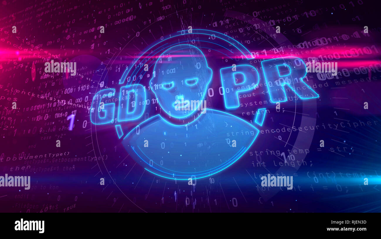 GDPR - general data protection regulation law on digital background ...