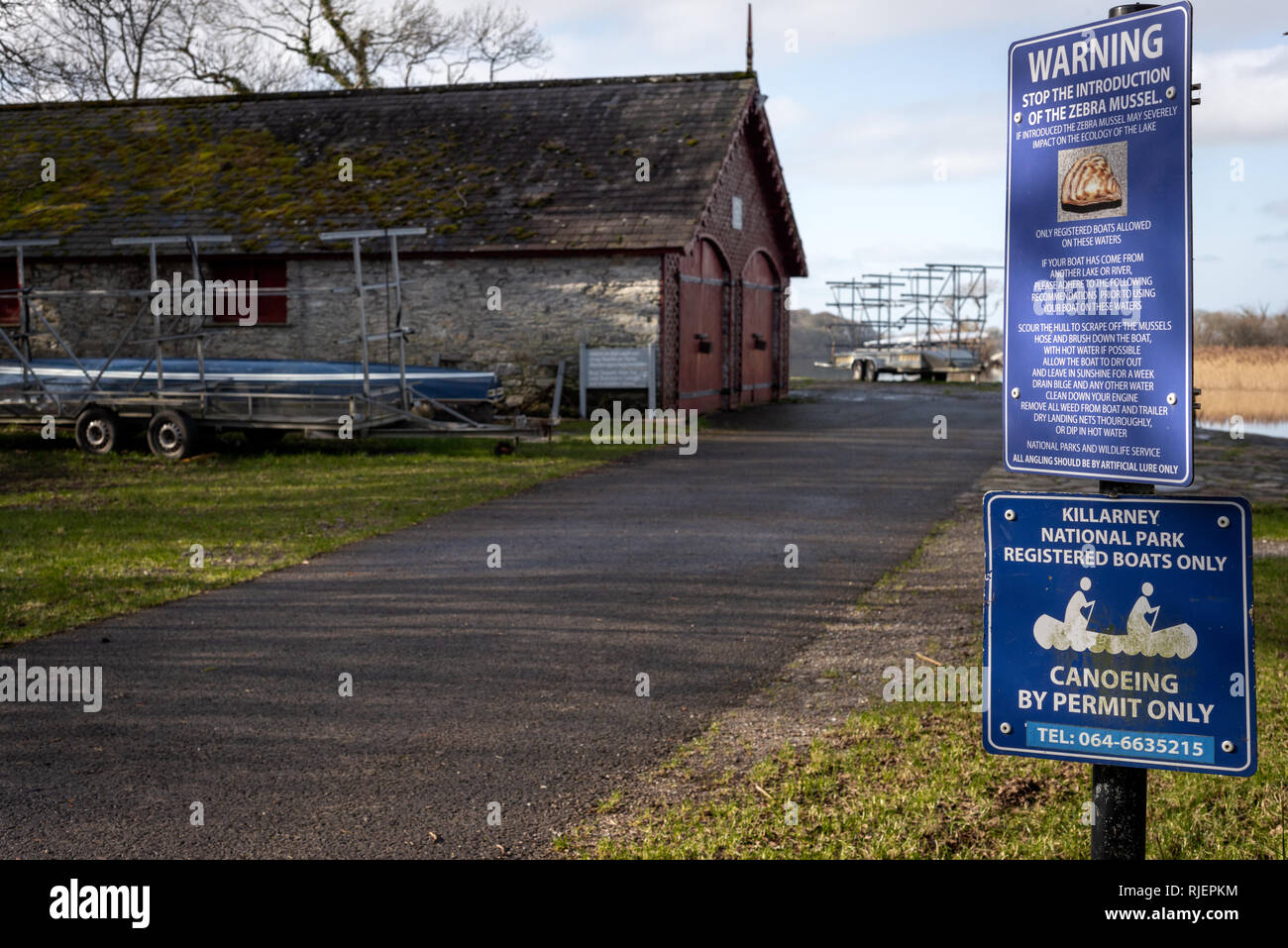 Canoeing in the lakes park rules information sign notice at Workmen's ...